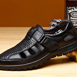 Closed Toe Summer Upper Casual Shoes Flat With Buckle Strap Closure