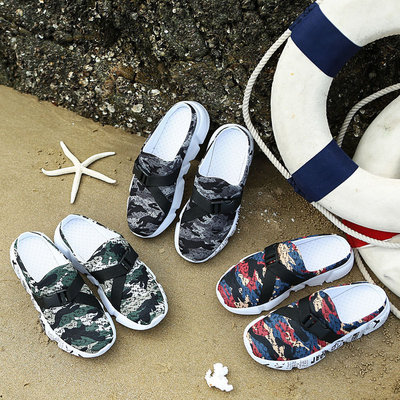 Summer Men Casual Shoes Closed Toe Flat Sandals Non Slip Breathable