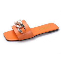 Summer sandals women new design Metal Chain Fashion Flat Casual Shoes outdoor Footwear large Size slippers 2022 Hot