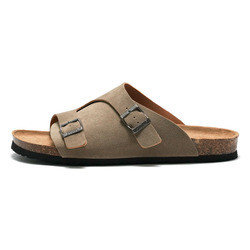 Summer Style couple beach Sandals fashion Cork Slippers solid color Flat Flip Flop for Women And Men wholesale leather shoes