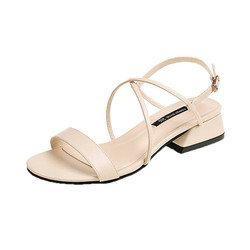 New Ladies Elegant cross strap casual shoe Wholesale women thick sole non-slip summer sandals in stock leather shoes