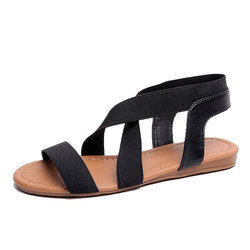 New Arrival Simple style Women Sandals Solid Color Open Toe Flat non-slip fashion Hollow Ladies Casual shoes for sale