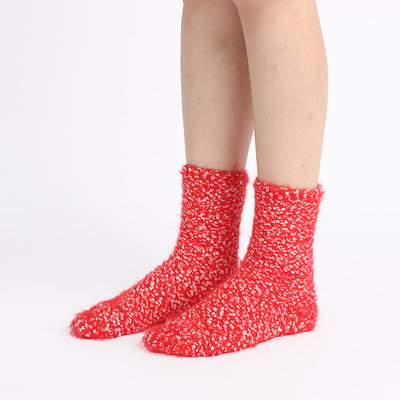 Wholesale Women non-slip slipper Sock custom mixed color house indoor floor sock ladies medium length Fleece Socks