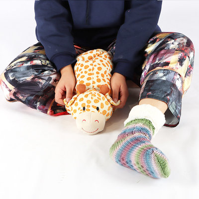 Ladies Soft Thermal Striped medium length Sock fashion winter Thick Warm Long casual patchwork color Sock