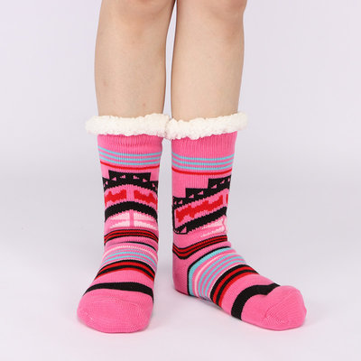 Girls Slipper Socks Thick Warm Fuzzy plush lined Winter Socks Christmas Stockings women non-skid slipper sock