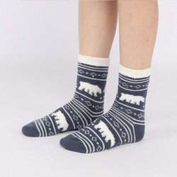 Autumn and Winter New Style christmas Ladies fluffy Fleece slipper Socks Medium length Floor Socks Thick Warm sock