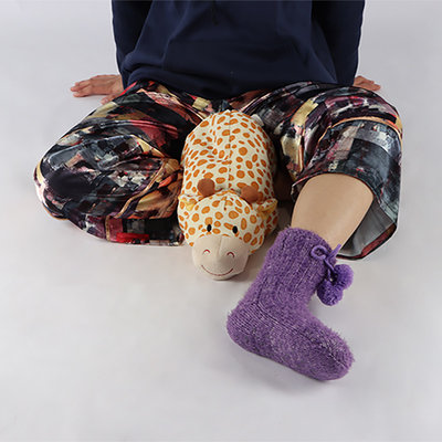 Factory price high quality plush ball decoration women Socks Non-slip Warm fashion solid color winter designer Socks in stock