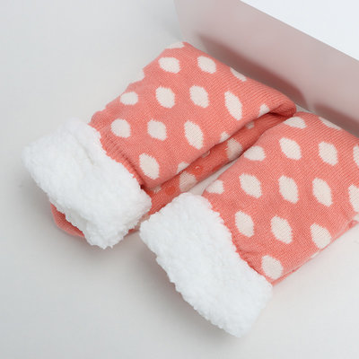 new arrival Women Winter Soft Knit comfortable fluffy fur socks Warm designer socks non-slip dot pattern fashion Socks