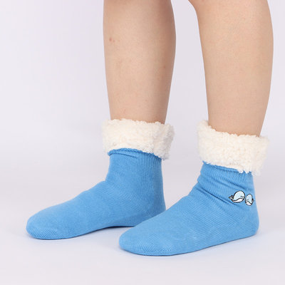Hot Sale Popular kid Cartoon Anti Slip Home Slippers Socks for Children Warm Winter Sherpa Socks thick Knitted Indoor floor sock