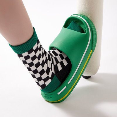 Wholesale household Men EVA thick bottom Classic summer Color Stroke sandals couple bathroom non-slip women slides slipper