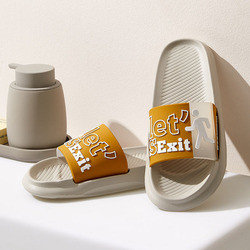 Spring and summer new indoor women slippers fashion simple home comfort EVA bottom letter sports boy couple flat sandals