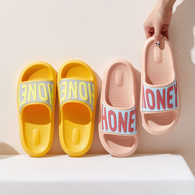 New Summer Unisex Slide colorful letters vamp Men indoor slippers home ladies Shoes Couple Hot sale Women Flat Sandals