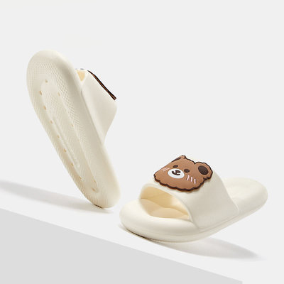 Adult Slipper Men's Summer cute cartoon Couples Indoor Home Shoes Bathroom non-slip flat Sandals women teddy bear slipper