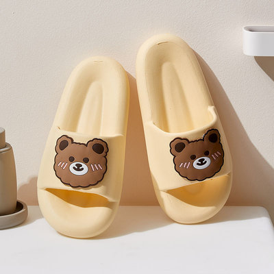Adult Slipper Men's Summer cute cartoon Couples Indoor Home Shoes Bathroom non-slip flat Sandals women teddy bear slipper