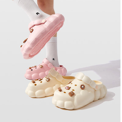 Cute cartoon home shoes new design summer new thick sole EVA slippers indoor non-slip flat sandals for women and ladies