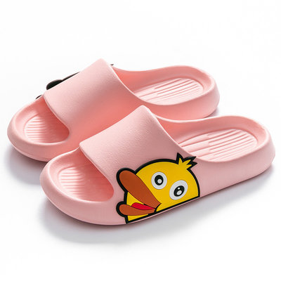 Cartoon sandals women cute summer home indoor shoes couple non-slip household small yellow duck slippers wholesale slides