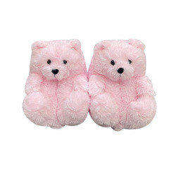 New Hot selling teddy bear warm shoes children comfortable cute cartoon floor plush soft kids home slippers