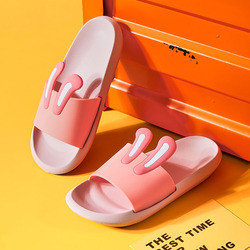 New design fashion trend Sandals cartoon cute rabbit ears ladies soft breathable slippers summer in stock