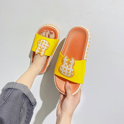 Summer new style home indoor cute couple sandals bathroom non-slip soft bottom shock-absorbing slippers
