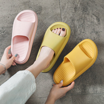 Wholesale custom solid color couple sandals summer home bathroom non-slip wear-resistant soft-soled slippers