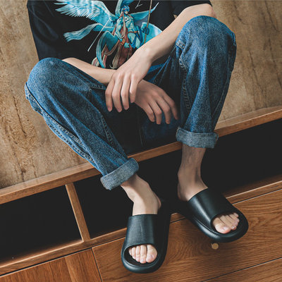 Wholesale custom solid color couple sandals summer home bathroom non-slip wear-resistant soft-soled slippers