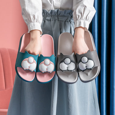 Hot sell summer sandals home bathroom non-slip thick-soled slippers cute comfortable and breathable couple shoes