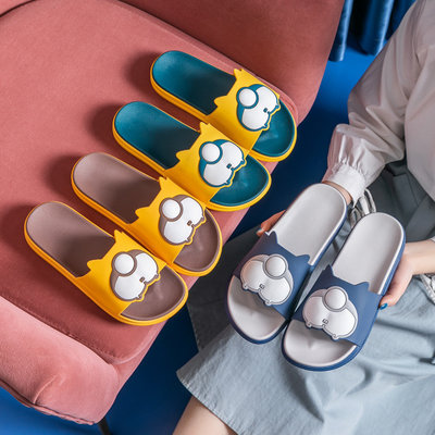 Hot sell summer sandals home bathroom non-slip thick-soled slippers cute comfortable and breathable couple shoes