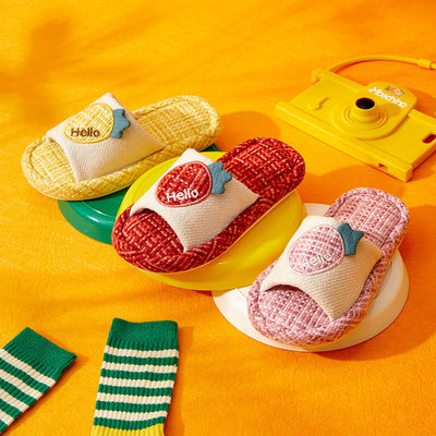 Slippers for boys and girls summer cute fruit children home cartoon breathable slippers wholesale in stock lining shoes