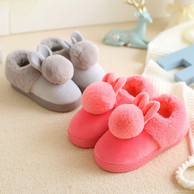 Wholesale high quality Children bedroom slippers winter girls non-slip soft plush baby home indoor shoes in stock