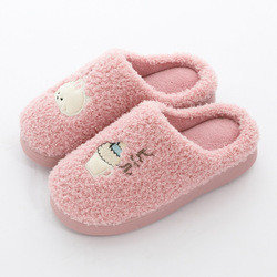 2021 new children cartoon Leisure rabbit slippers baby winter soft plush indoor non-slip home shoes with best price