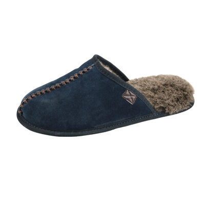 men  winter house indoor slippers  Winter Mules Fluffy Suede Comfy Slippers