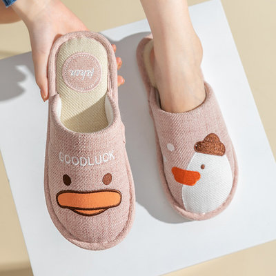Cheap price 2021 new soft linen bedroom slippers home Fashion warm couple indoor non-slip household shoes ladies