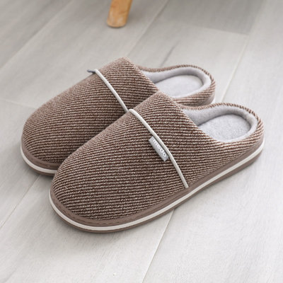 2021 new winter slippers home warm knitted fabric upper plush simple couple indoor non-slip ladies bedroom shoes