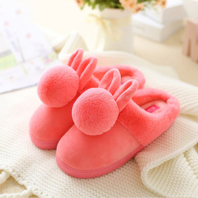 wholesale Ladies thick-soled breathable home slippers cartoon cute non-slip plush indoor shoes winter
