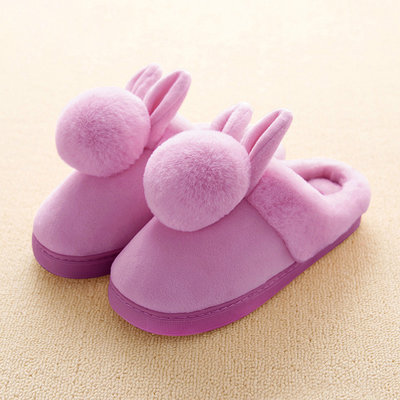 wholesale Ladies thick-soled breathable home slippers cartoon cute non-slip plush indoor shoes winter
