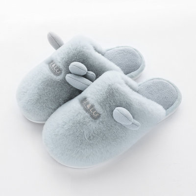 New design 2021 autumn winter warm home slippers soft plush non-slip PVC material women bedroom shoes