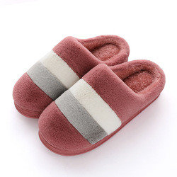 Slippers winter couple new fashion simple style plus plush warm ladies thick-soled non-slip home indoor shoes