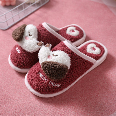 New fashion cute home indoor shoes female winter warm non-slip soft bottom couple cartoon slippers in stock