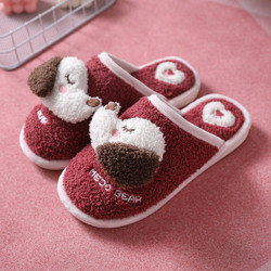 New fashion cute home indoor shoes female winter warm non-slip soft bottom couple cartoon slippers in stock