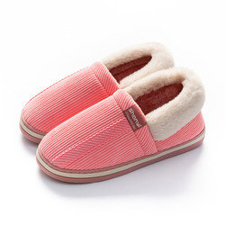 Winter warm best price corduroy vamp slippers women non-slip large size couple home indoor shoes supplier