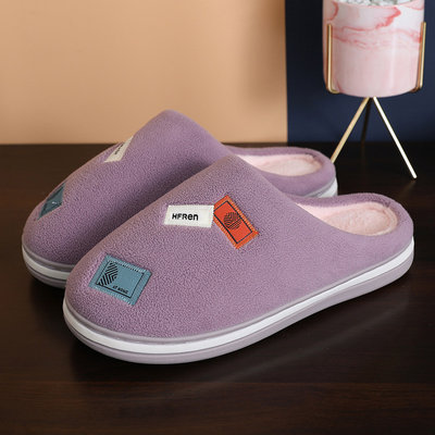 Winter Ladies coral Fleece Tpr Sole Warm Slippers indoor non-slip  thickening home couple plus fluff shoes wholesale