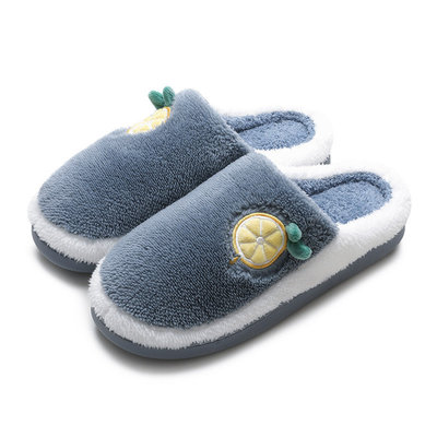 2021 new design slippers female winter cute comfortable home indoor shoes soft plush warm non-slip couple style