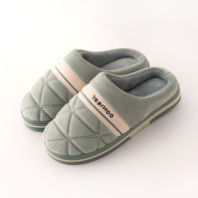 Autumn winter indoor men and women non-slip warm home thick-soled slippers half-pack couple household shoes