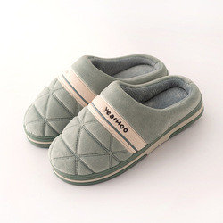 Autumn winter indoor men and women non-slip warm home thick-soled slippers half-pack couple household shoes
