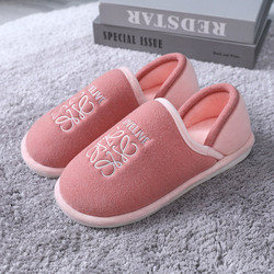 New hot sale women winter slippers non-slip warm indoor all-inclusive heel Coral fleece lining couple household shoes