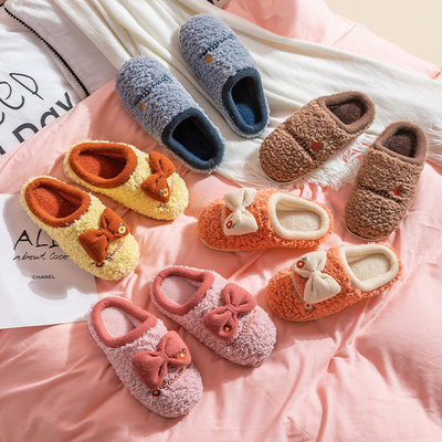 Winter 2021 new design cute cartoon home slippers female soft sole indoor non-slip bedroom shoes for women and male