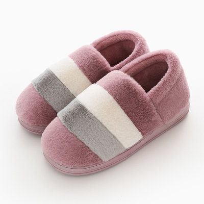 New design simple style warm slippers women winter models 2021 non-slip soft plush couple bedroom shoes