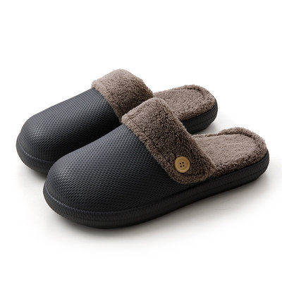 2021 new waterproof simple style slippers women winter warm non-slip couple removable home indoor shoes