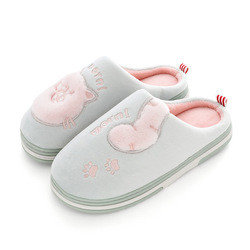2021 new design cute cat slippers female winter warm cartoon couple thick bottom non-slip home indoor shoes