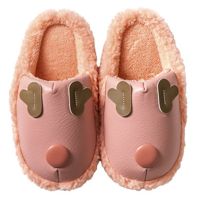 Hot selling fashion cartoon winter warm slippers women Waterproof vamp soft plush non-slip home indoor shoes